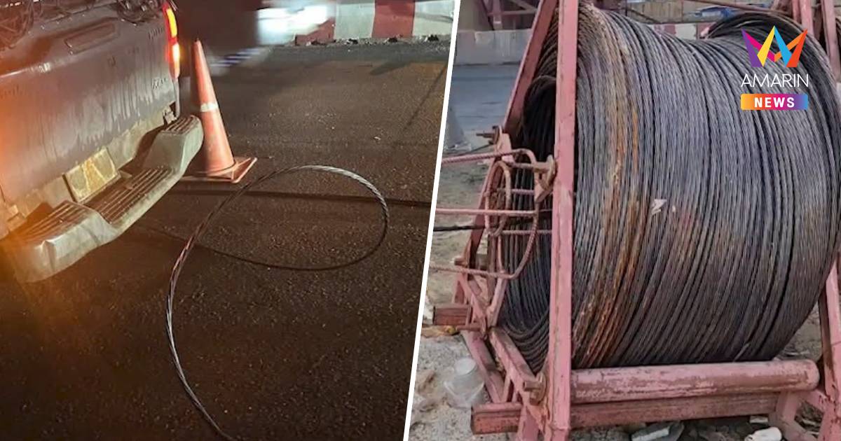 Rama II road again: Construction cable falls on 2 vehicles but no ...